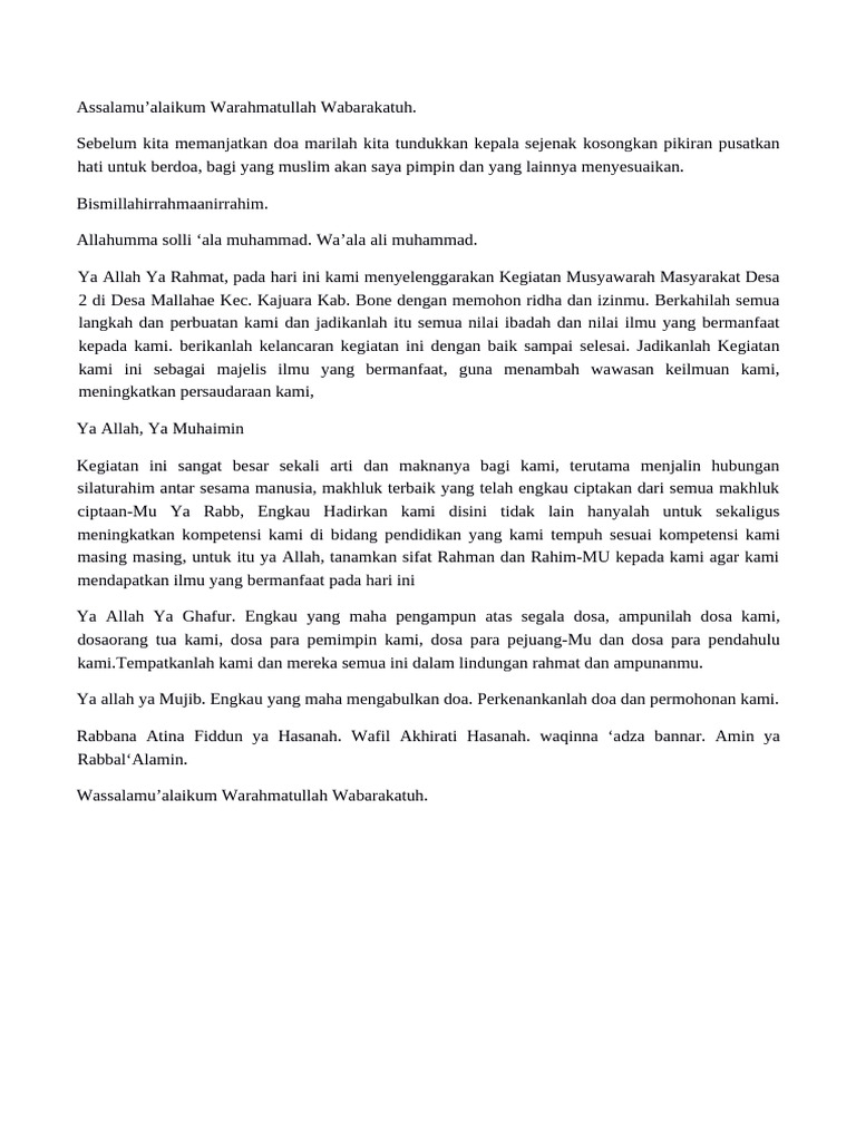 Pembacaan Doa MMD 2 Amar Faiqah | PDF