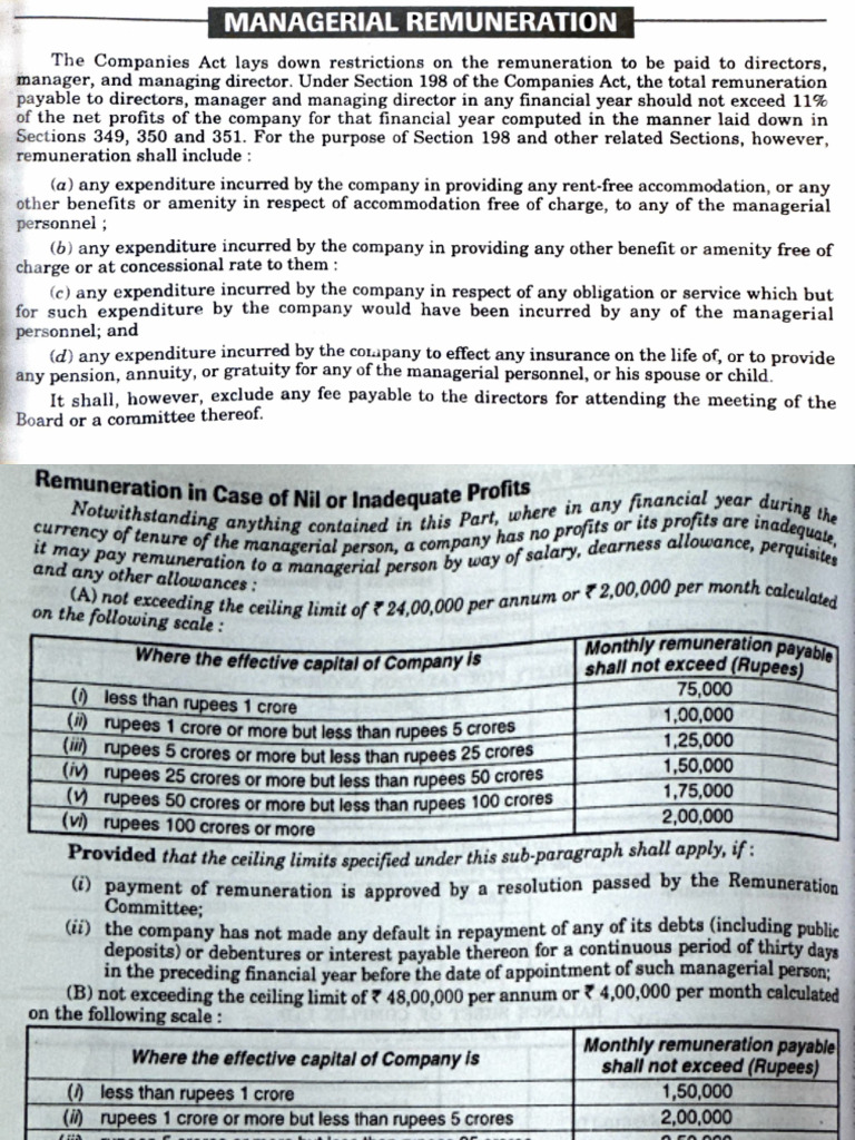 Director Remuneration Guidelines Under Companies Act | PDF ...