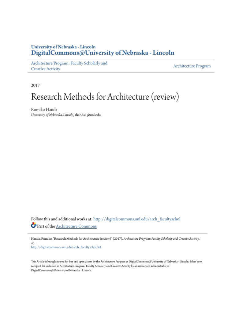 Review of Research Methods in Architecture | PDF | Books | Anthropology