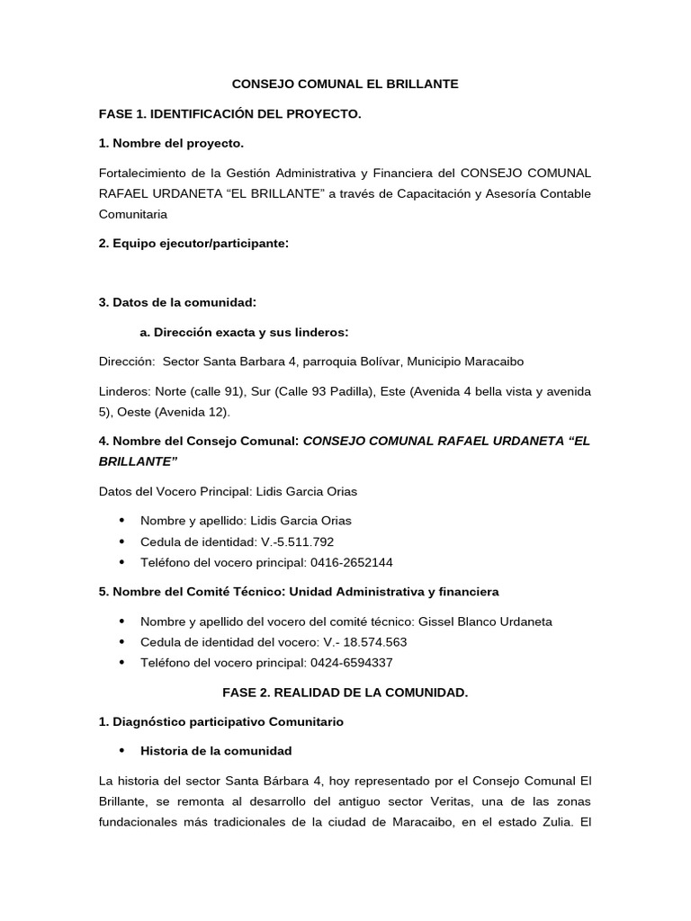 Servicio Comunitario Consejo Comunal | PDF | Contabilidad | Teneduría ...