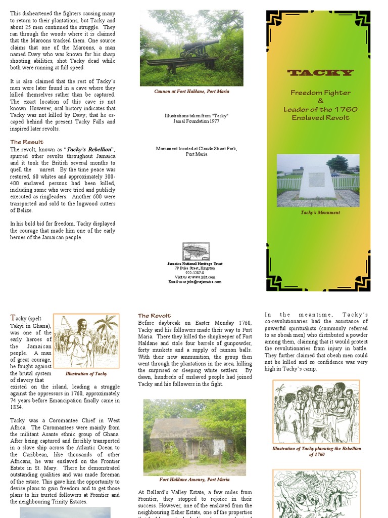 Tacky's Revolt: Courageous Freedom Fighter Leads 1760 Jamaican Slave ...