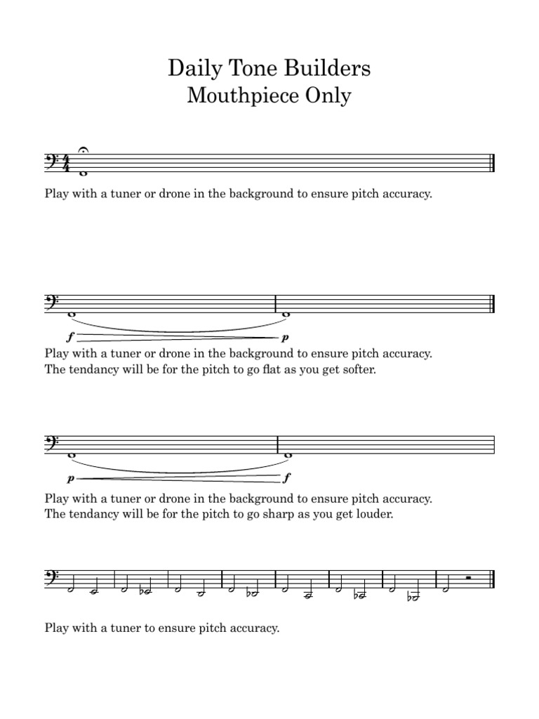 02 Daily Tone Fundamentals - Tuba | PDF | Musical Compositions ...