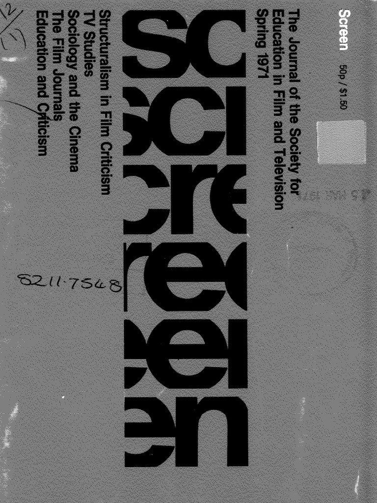 Screen - Volume 12 Issue 1 | PDF | Sociology | Liberal Arts Education