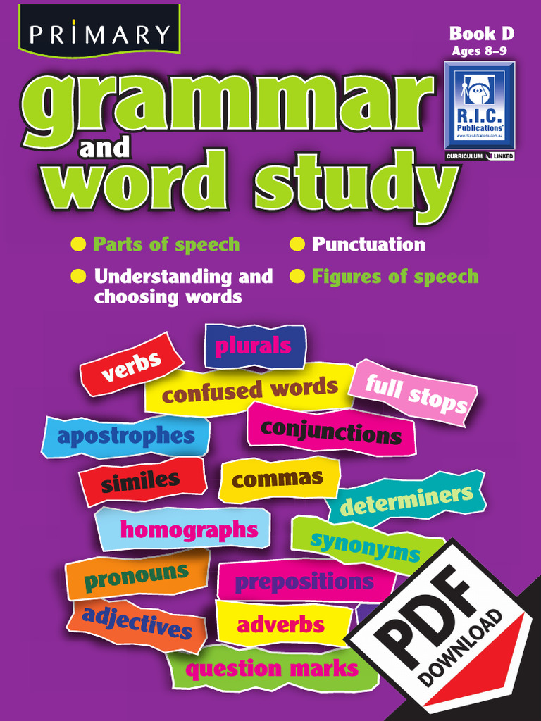 3573 Primary Grammar Word Study BK D Digital | PDF | Grammatical Tense ...