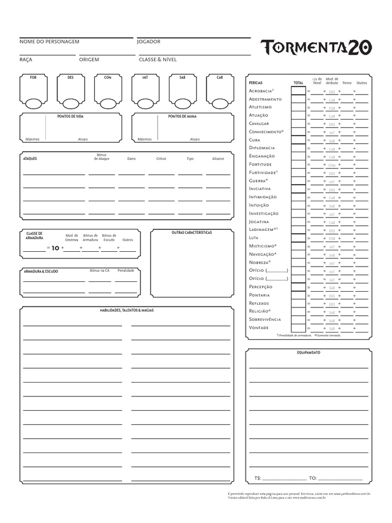 Ficha Tormenta Em Branco-1 | PDF | Jogos do Windows | Jogos da Microsoft