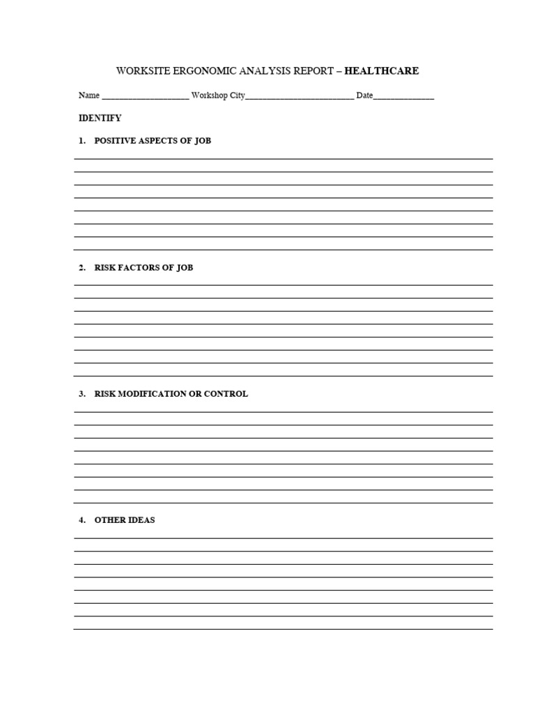 Healthcare Ergonomic Analysis Report | PDF