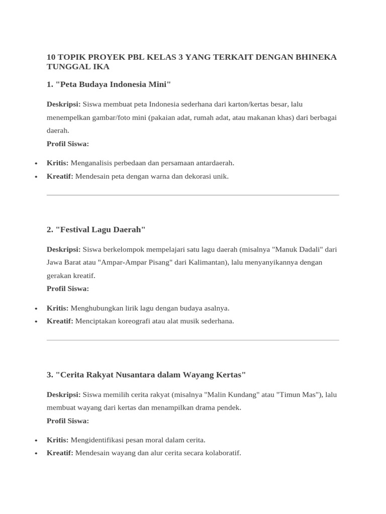 Modul Ajar PBL Kelas 3 | PDF