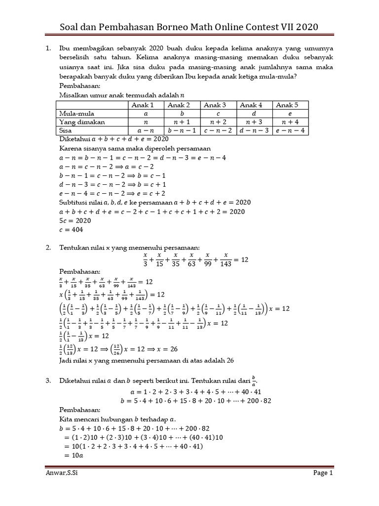 BMOC VII Soal Dan Pembahasan-1 | PDF