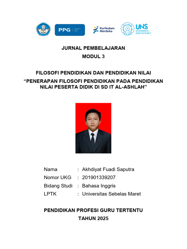 Jurnal Pembelajaran Penerapan Filosofi Pendidikan Pada Pendidikan Nilai ...