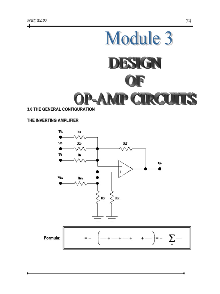 Module 3 - Op-Amp Design Circuits..... M. | PDF | Operational Amplifier ...