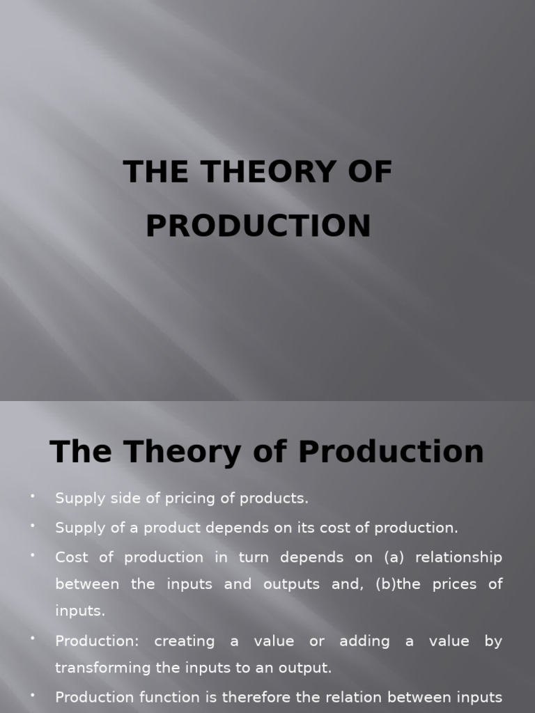 Production Function and Law of Variable Proportions | PDF | Production ...