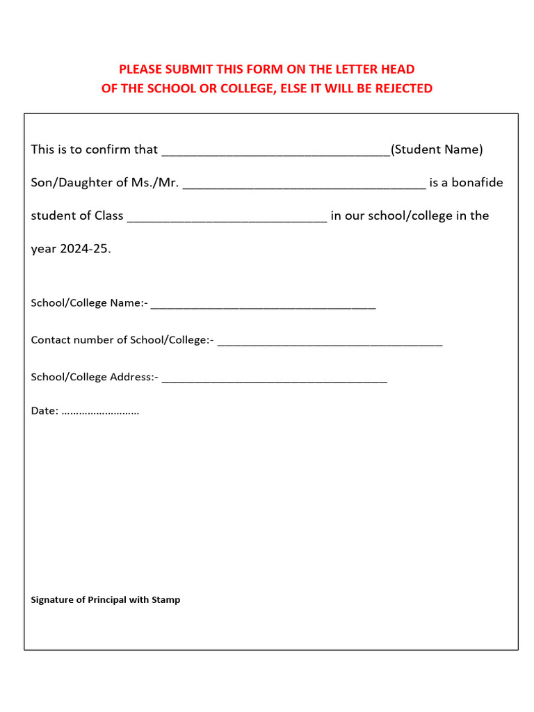 Bonafide Certificate Format | PDF