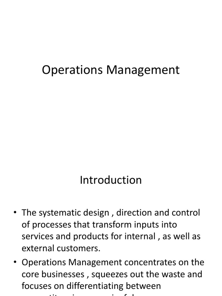 Operation Management | PDF | Operations Management | Strategic Management