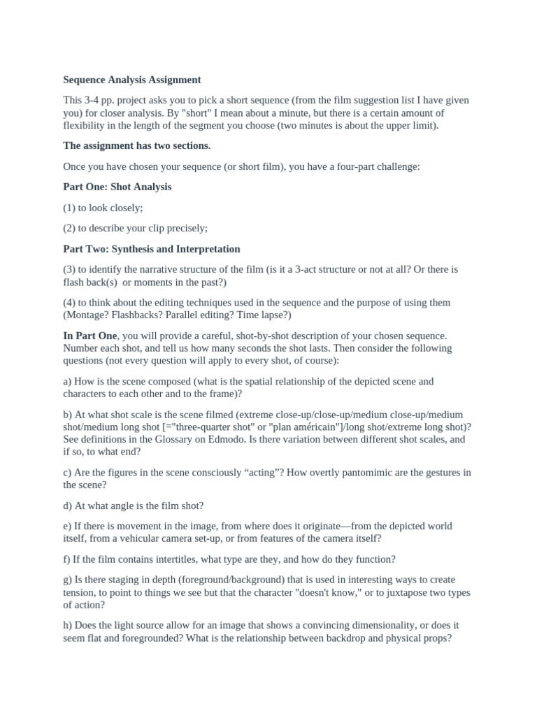 Sequence Analysis Assignment | PDF