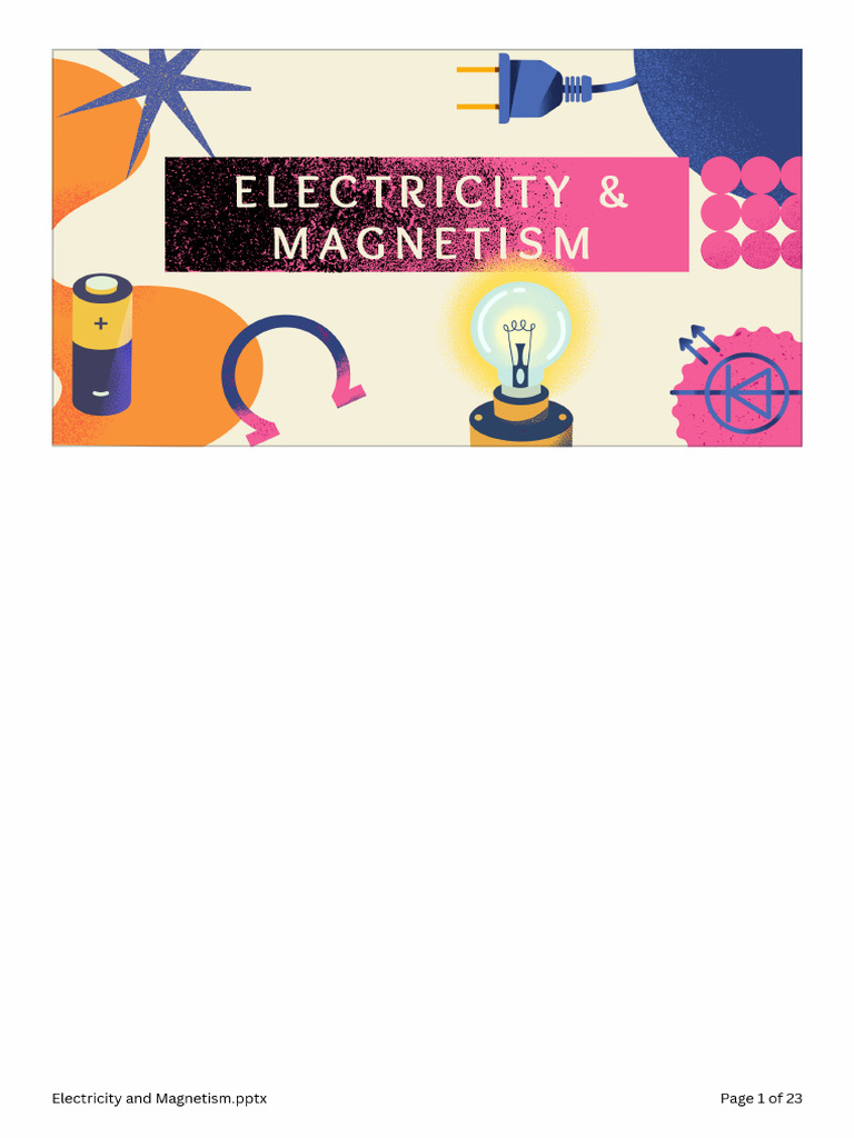 Electricity and Magnetism | PDF