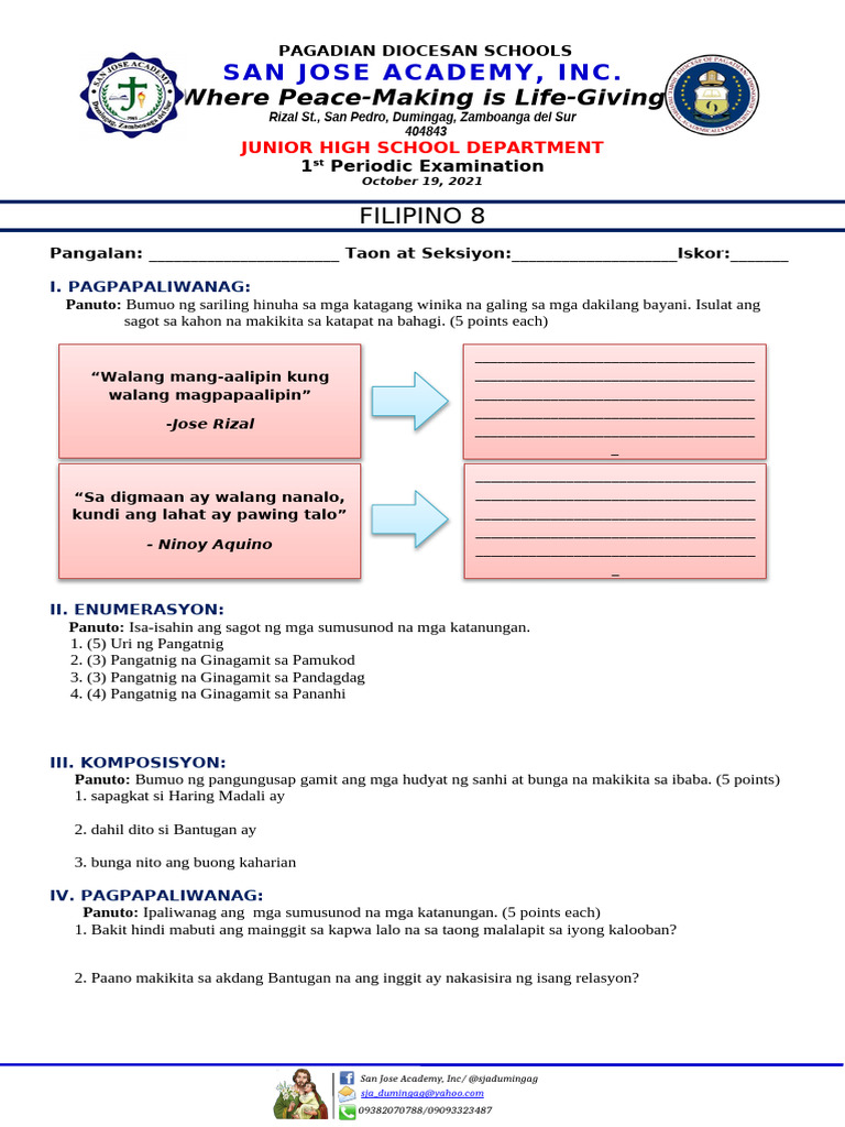 FILIPINO 8 Periodic Examination | PDF