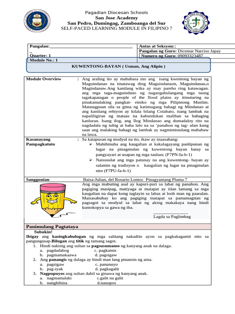 Final Filipino 7 Module 1 | PDF
