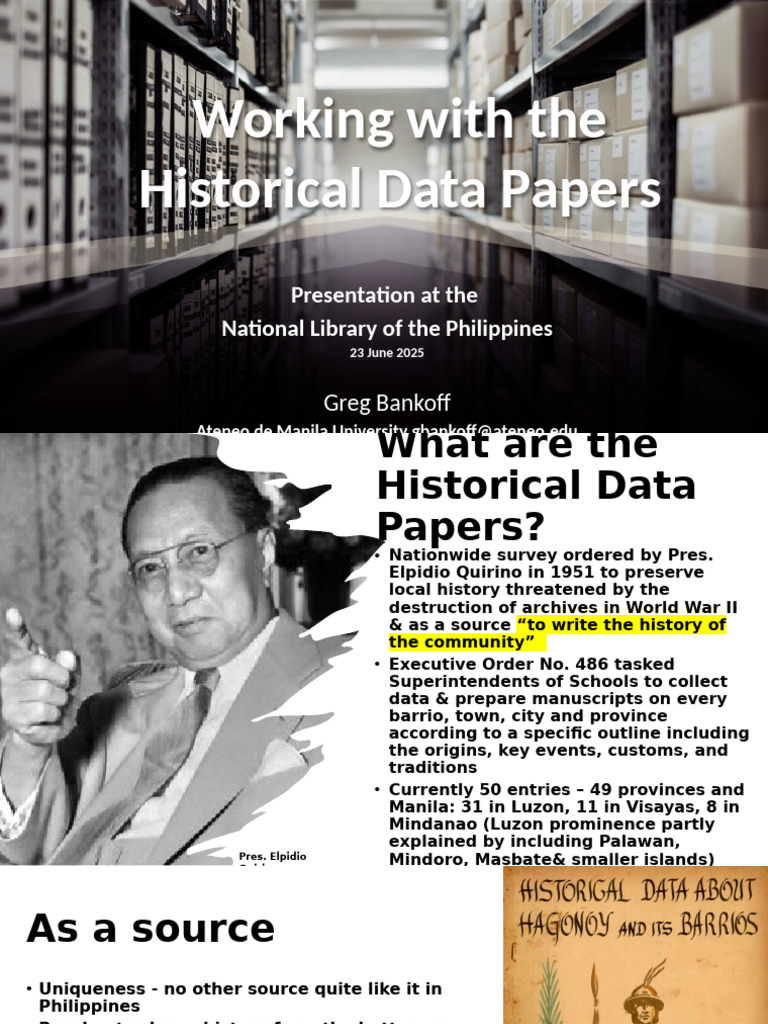Exploring Historical Data Papers in PH | PDF | Liberal Arts Education