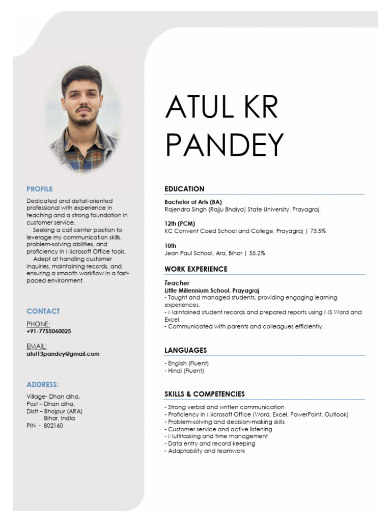 Resume Atul Pandey | PDF
