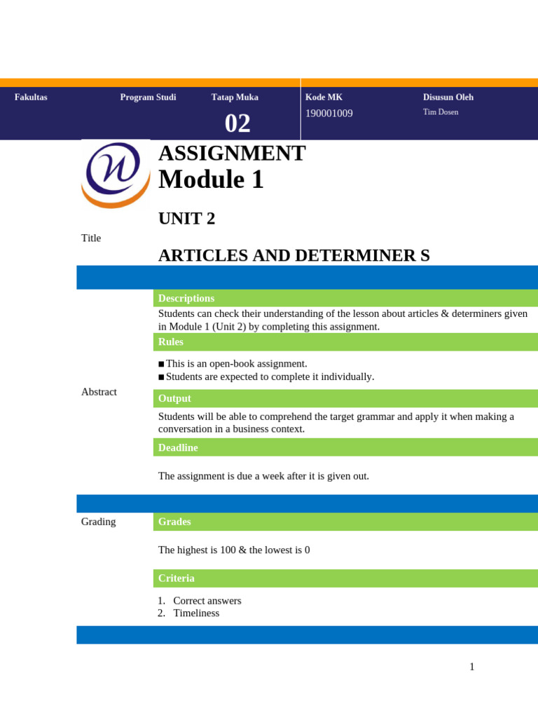 Module 1 Unit 2 - Assignment | PDF