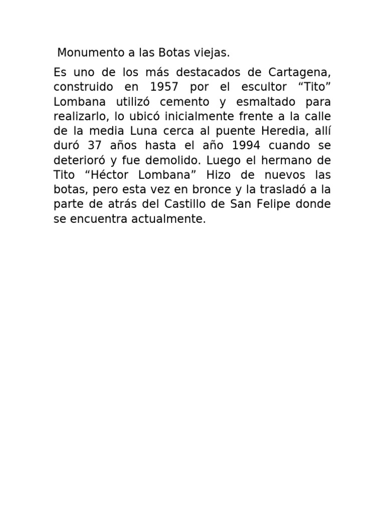 Monumento A Las Botas Viejas | PDF