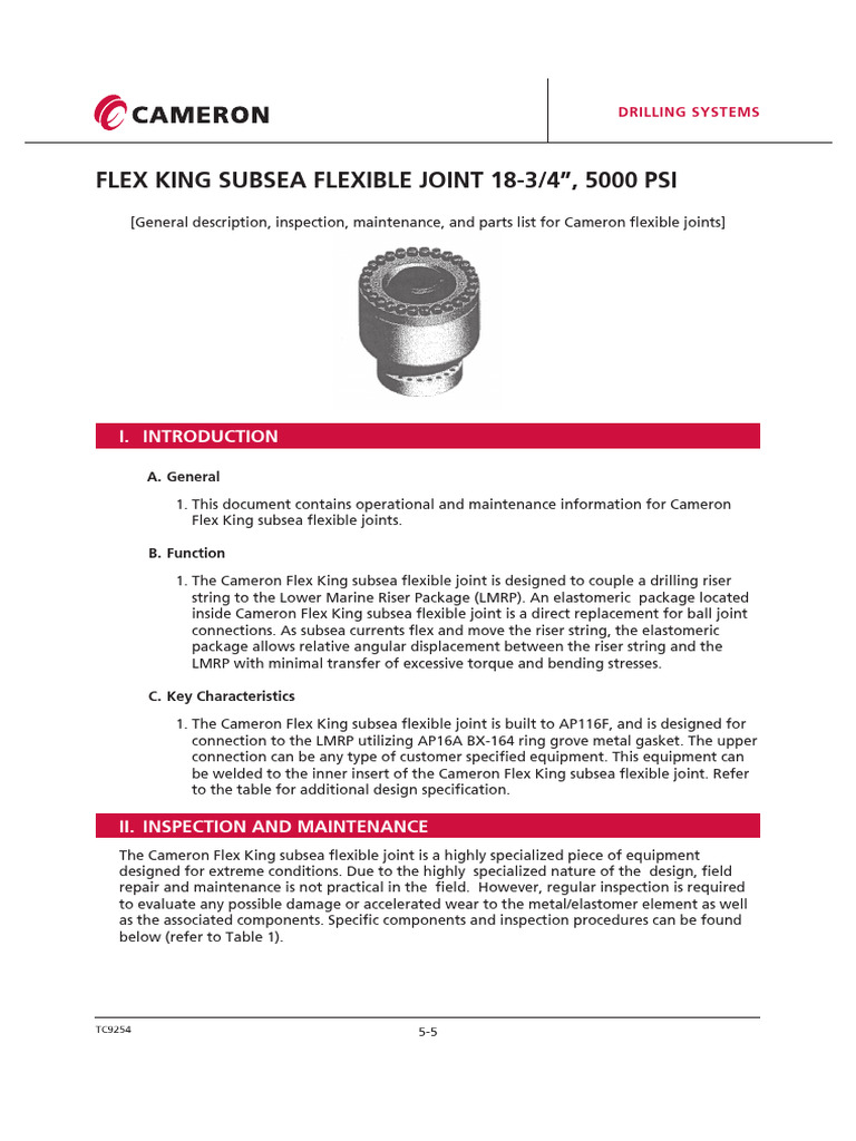 Cameron Flex King Subsea Joint Guide | PDF | Wear | Corrosion