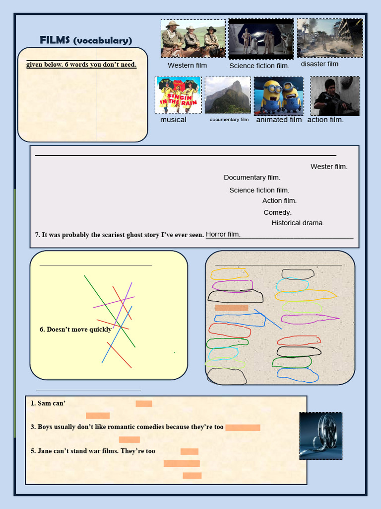 Film Vocabulary and Adjectives Guide | PDF