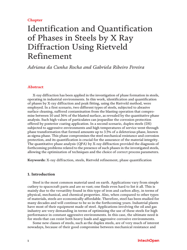 X-Ray Diffraction Phase Analysis in Steels | PDF | Metals | Materials