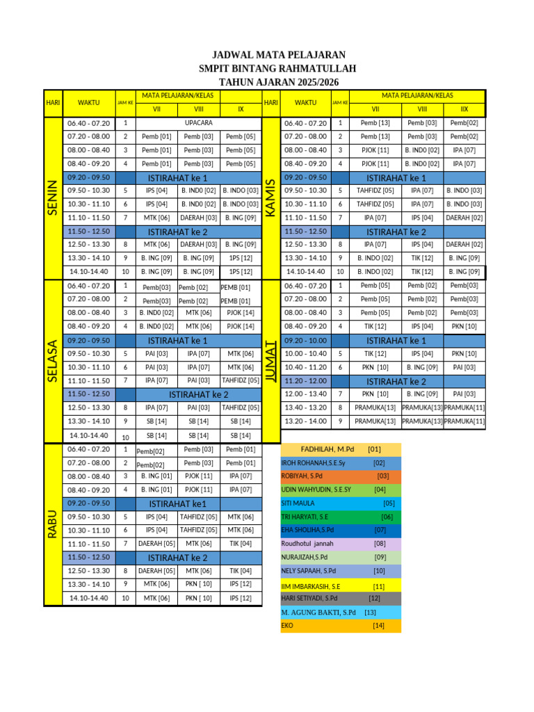 New Jadwal Baru SMP 2025-2026 | PDF