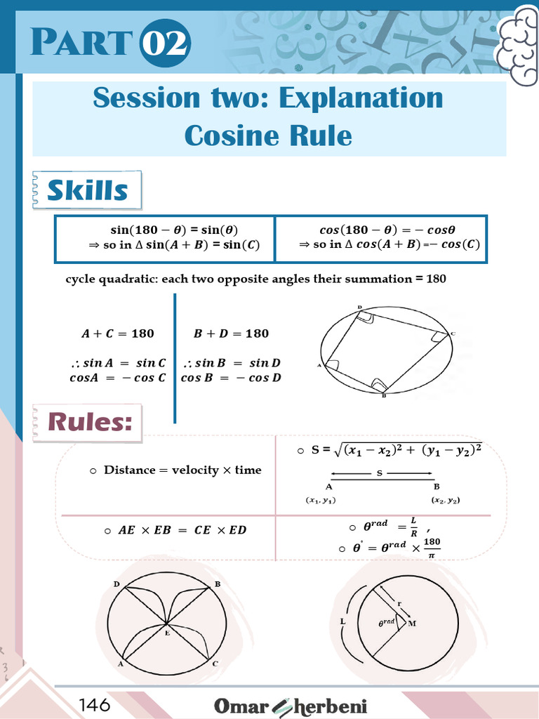 Cosine Rule | PDF | Euclidean Plane Geometry | Mathematics