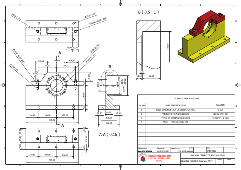 Bearing Housing Assembly Drawing | PDF