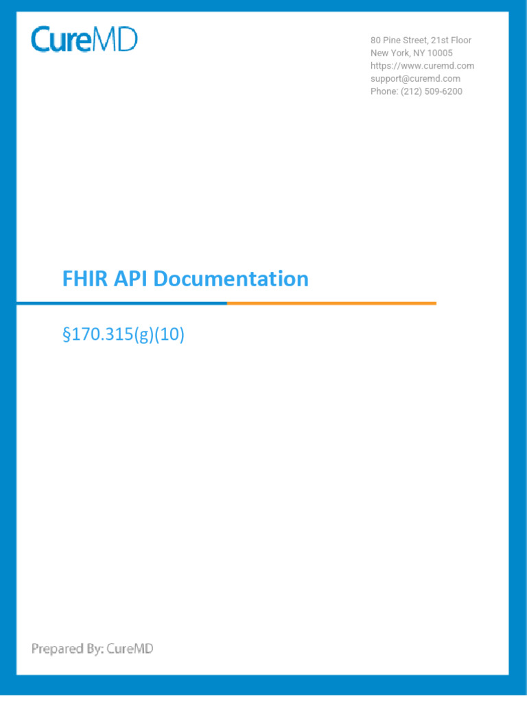 CureMD FHIR API Documentation Guide | PDF | Uniform Resource Identifier ...