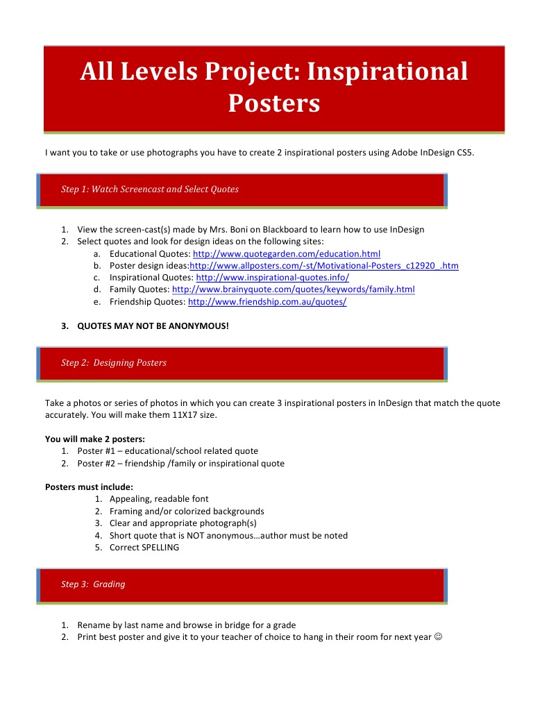 InDesign Poster Project Guide | PDF