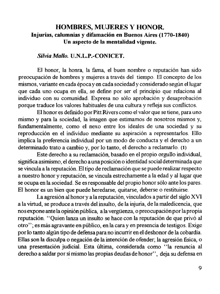Mallo S Art Hombres Mujeres y Honor Injurias Calumnias y Difamacion ...