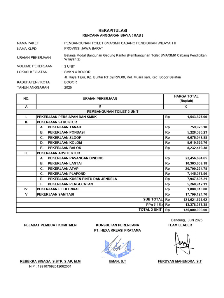 Rab Toilet - SMKN 4 Bogor | PDF