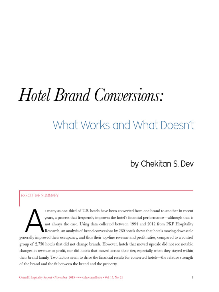 Hotel Brand Conversions: Success Factors | PDF | Franchising | Brand