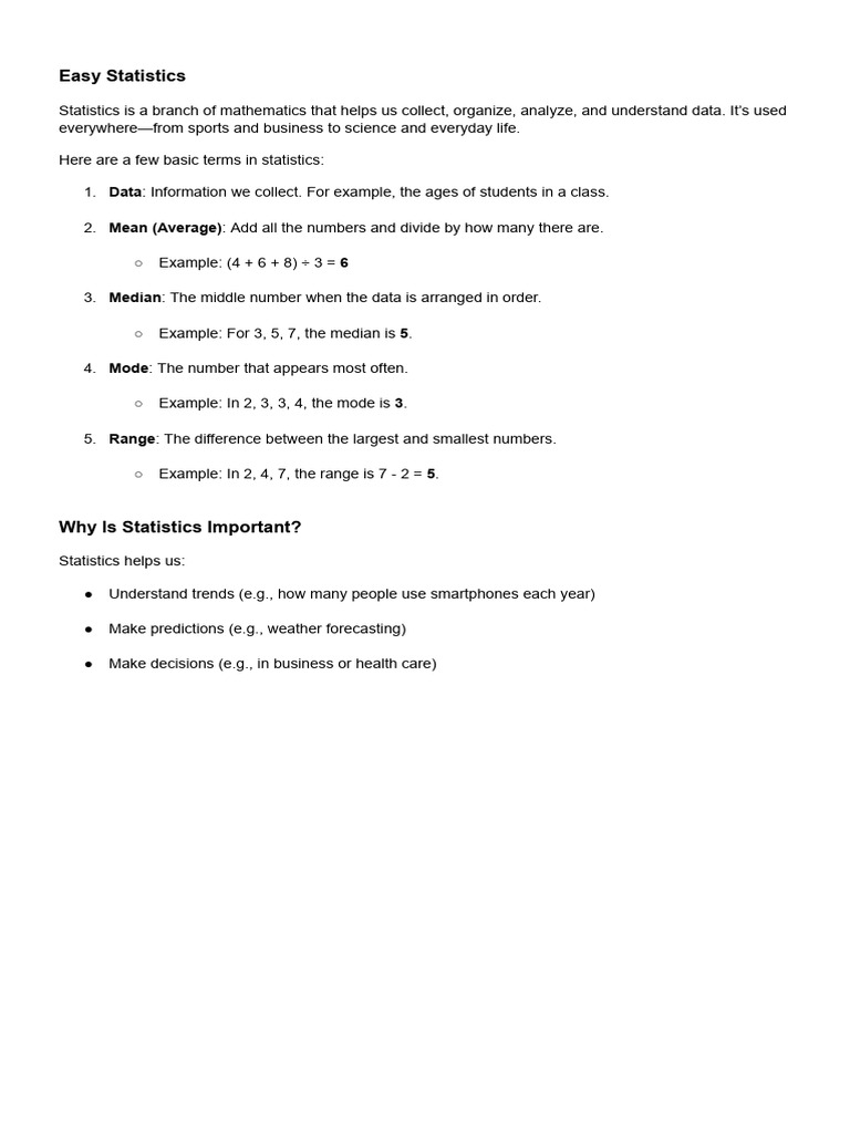 Easy Statistic | PDF