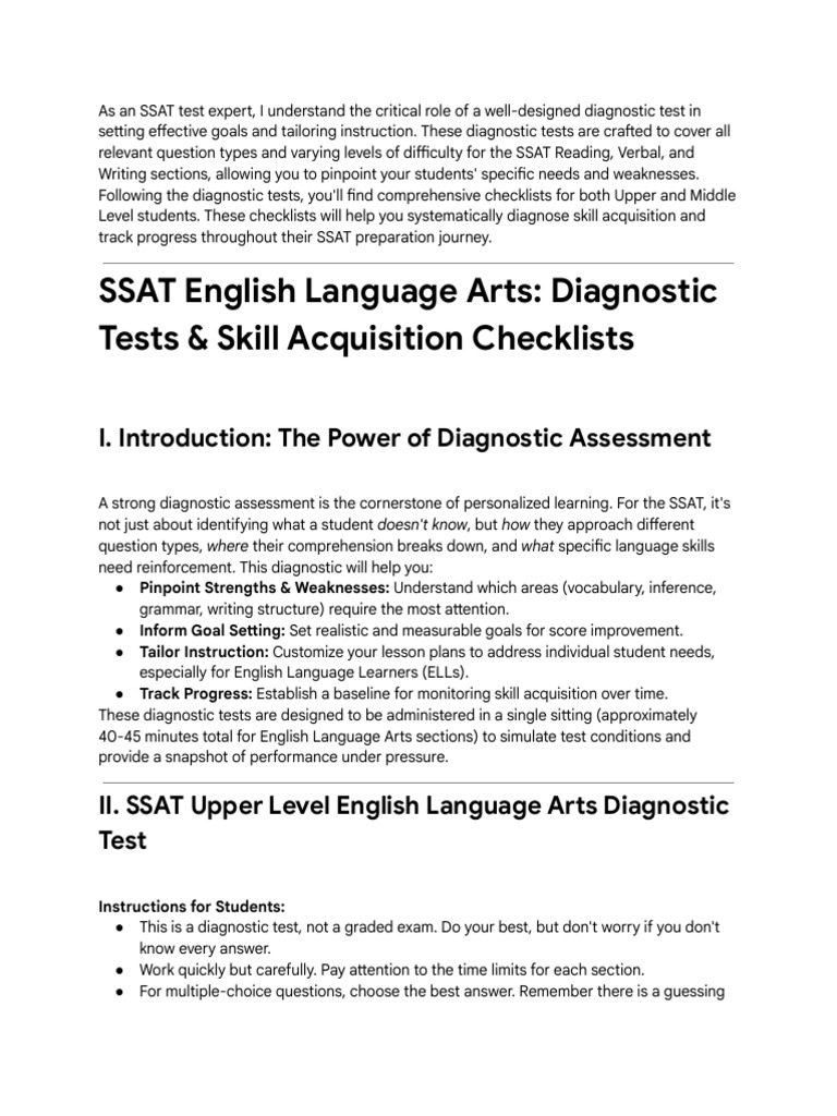 SSAT Upper Level Test | PDF | Seed | Innovation