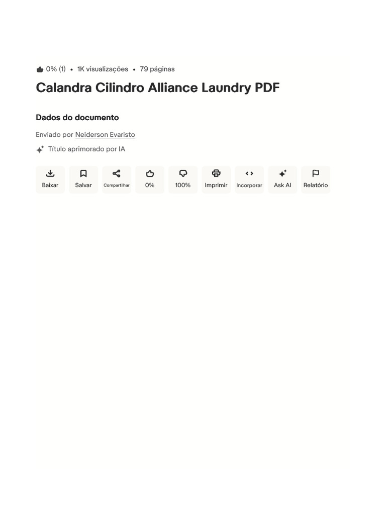 Calandra Cilindro Alliance Laundry PDF | PDF | Informática