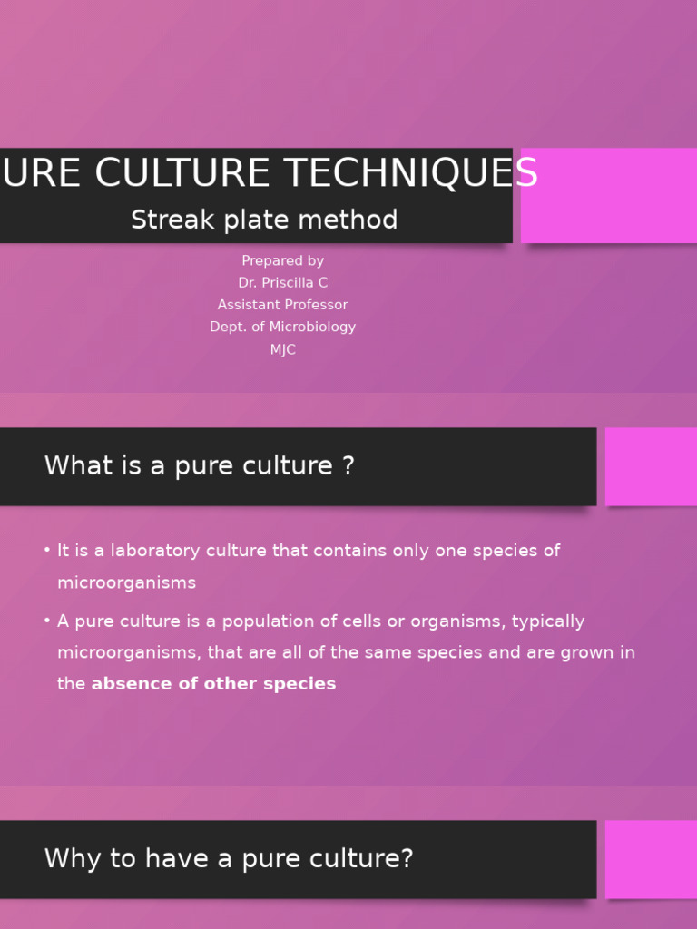 Streak Plate Methods for Pure Cultures | PDF | Laboratories ...