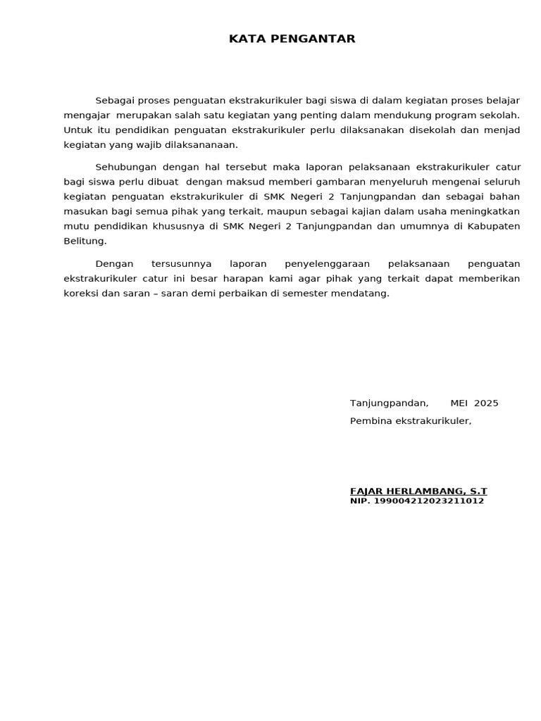 Laporan Ekskul 2025 | PDF