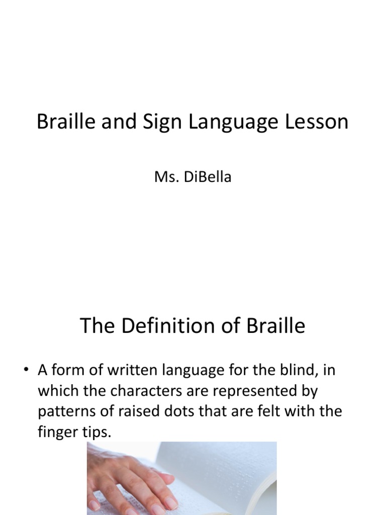 Braille and Sign Language Lesson | PDF