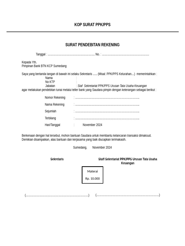 Format Standing Instruction Bank Btn (4) | PDF