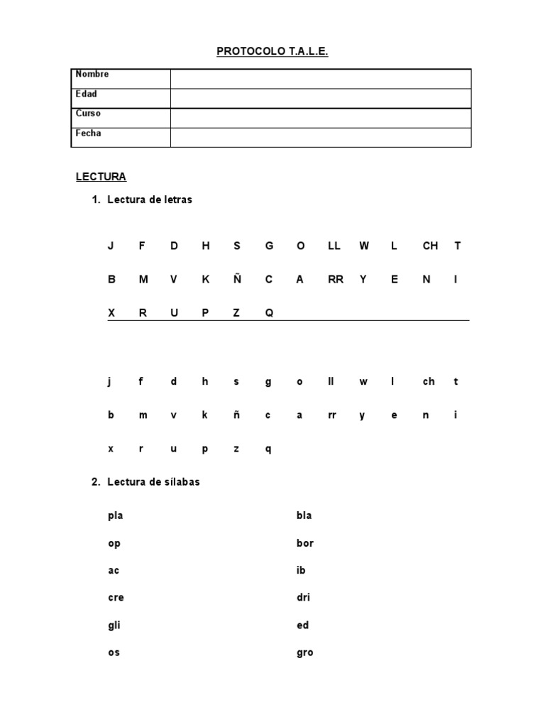 Protocolo Tale | PDF