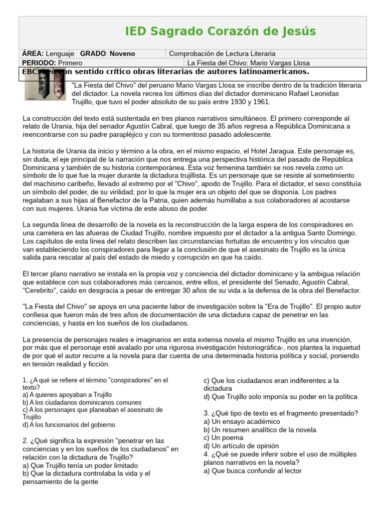 Resumen de "La Fiesta del Chivo" | PDF