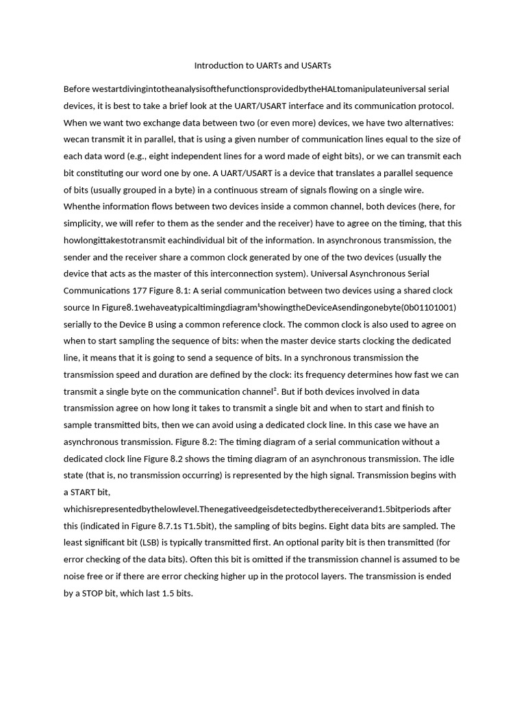 Introduction To UARTs and USARTs | PDF | Bit | Communication
