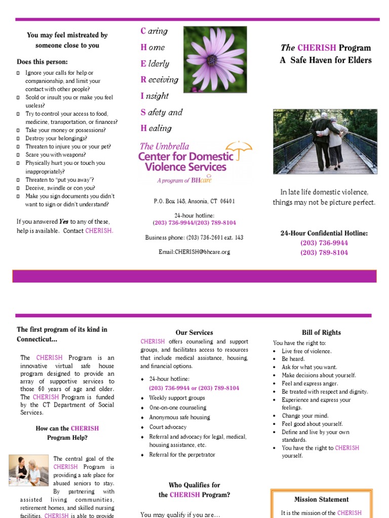 CHERISH Program: Support for Abused Elders | PDF | Domestic Violence ...