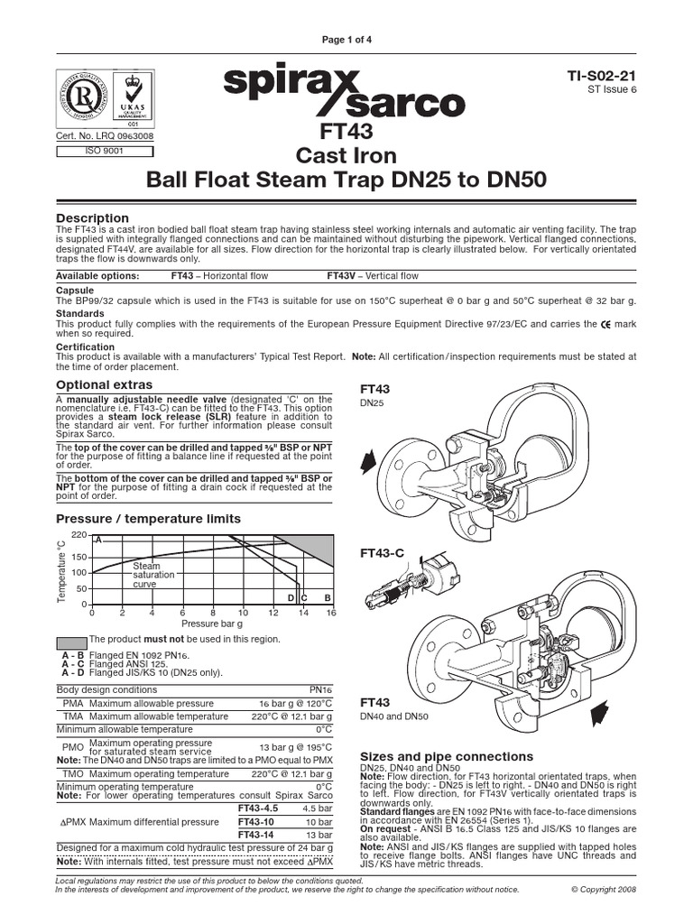 Steam Trap | PDF | Valve | Mechanical Engineering