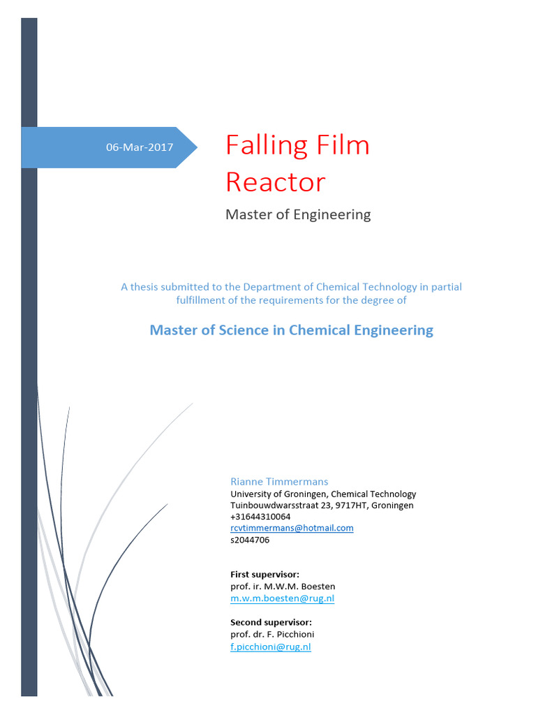 Falling Film Reactor Analysis and Findings | PDF | Evaporation | Tissue ...