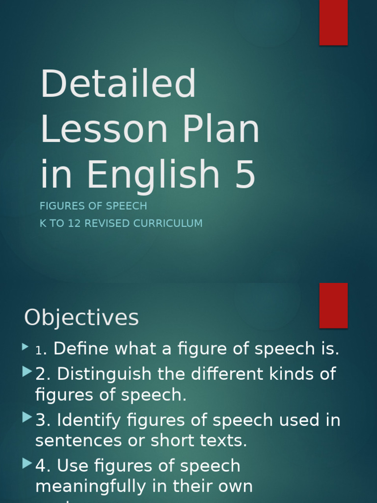 Grade 5 Figures of Speech Lesson Plan | PDF